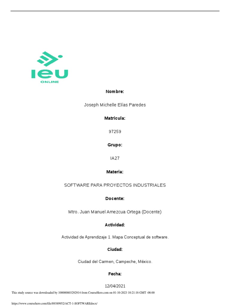 Act 1 Software | PDF | Planificación de recursos empresariales | Software