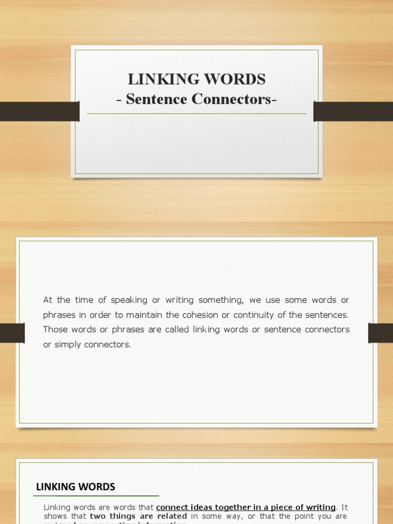 Pertemuan 5 - Linking Word - Sentence Connectorr | PDF | Sentence ...