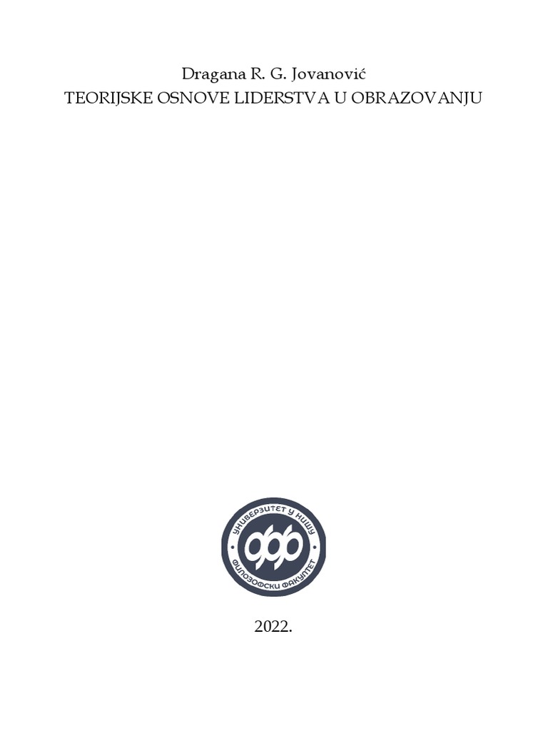 Teorijske Osnove Liderstva U Obrazovanju D Jovanovic | PDF
