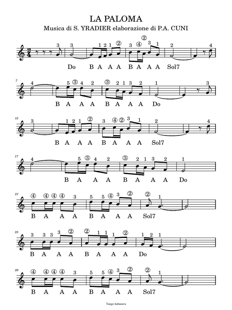 La Paloma | PDF | Latin American Music | Cuban Music