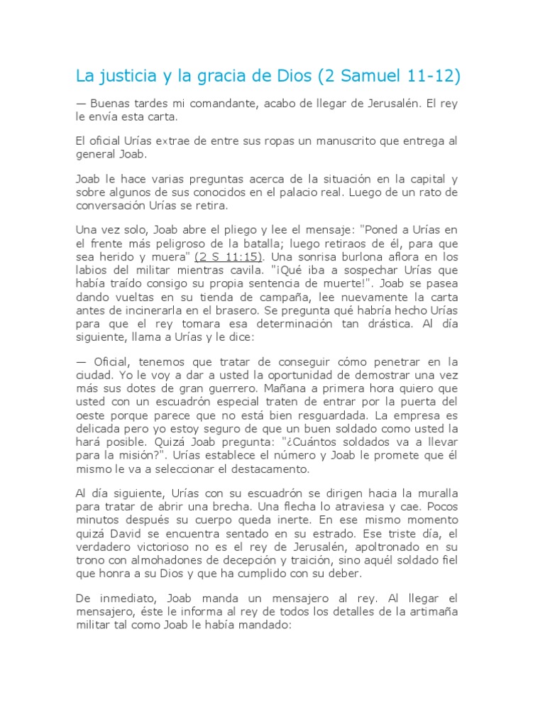 La Justicia y La Gracia de Dios | PDF | David