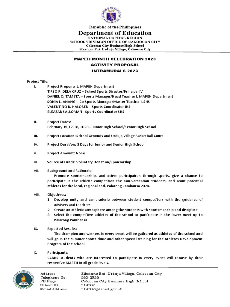 Intrams 2023 | PDF | Sports | Entertainment