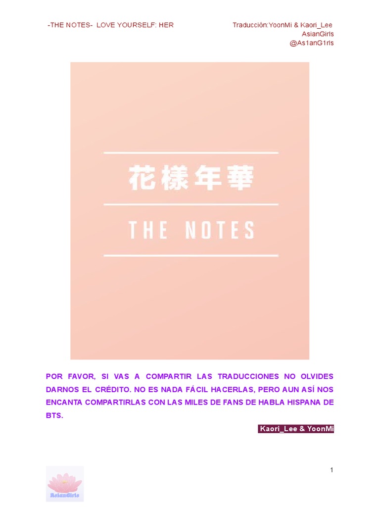 The Notes - Love Yourself - Her | PDF | Piano