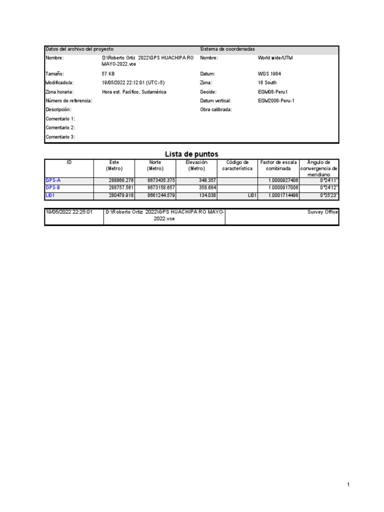 Puntos GEODESICOS - UTM | PDF