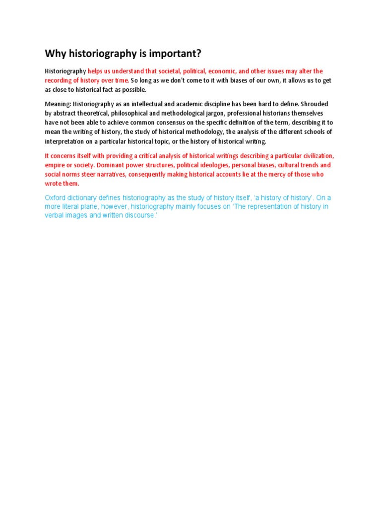 Importance of Historiography Explained | PDF | Religion & Spirituality