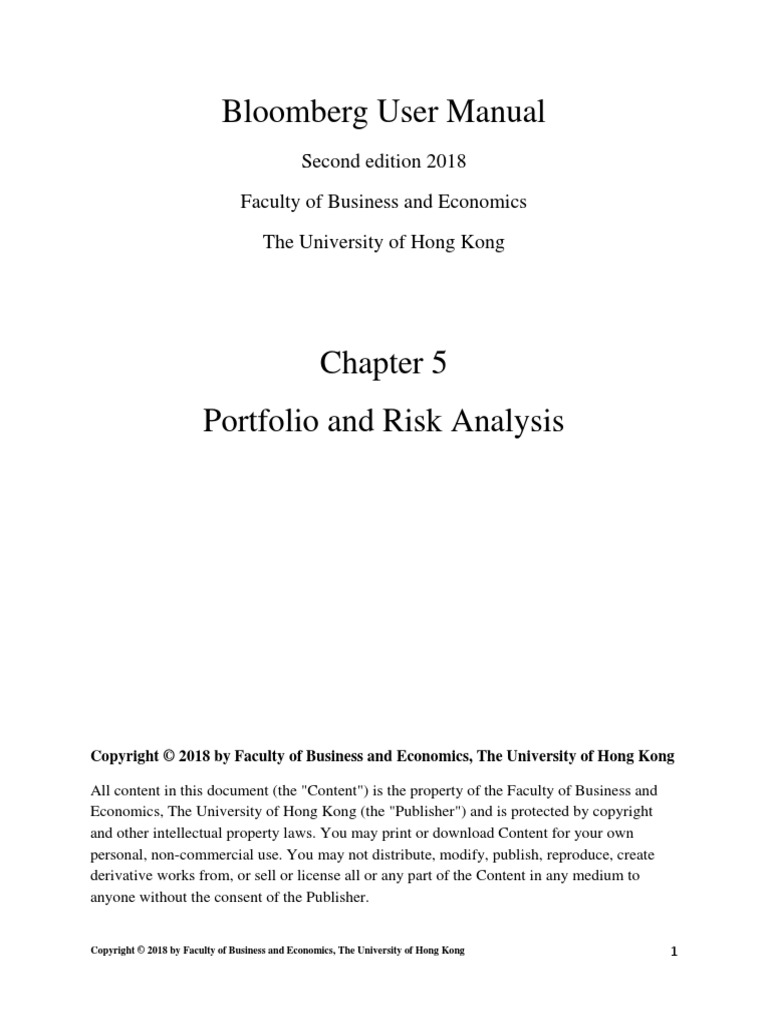 Bloomberg User Manual 2nd Edition 2018 Chapter 5 PDF | PDF | Value At ...