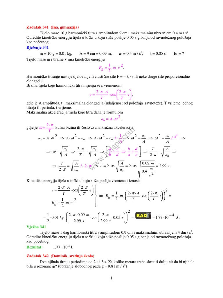 Zadatci Za Rezonanciju | PDF