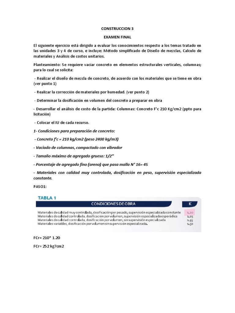 Examen Final | PDF | Hormigón | Materiales de construcción