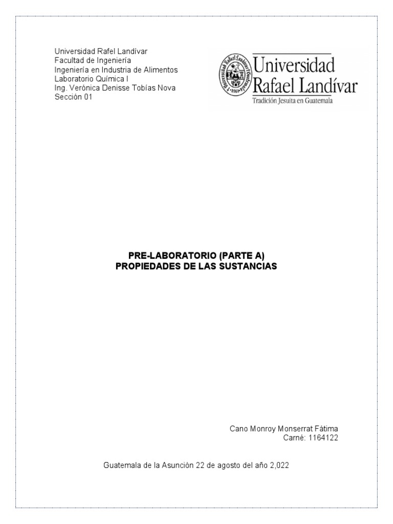 Pre Lab 2 | PDF | Reacciones químicas | Importar