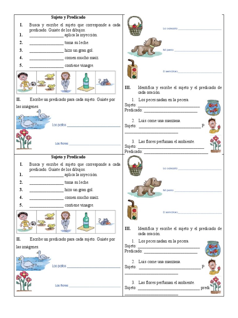 Sujeto y Predicado | PDF | Predicado (Gramática) | Sintaxis