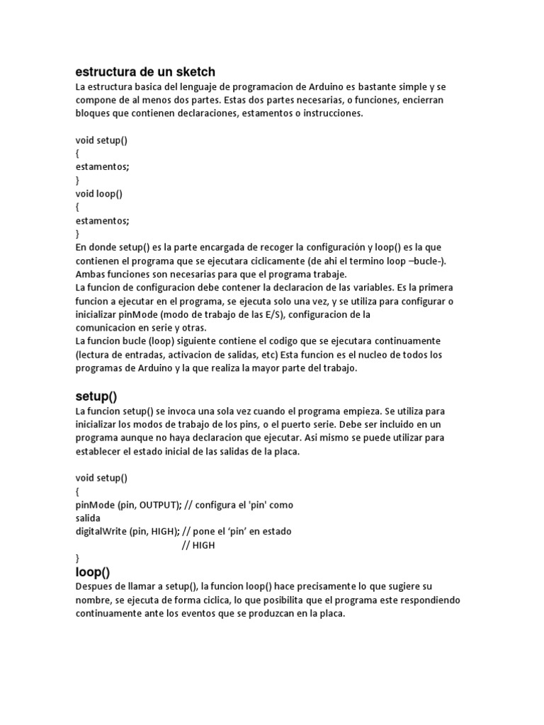 Curso de Arduino | PDF | Lenguaje de programación | Programación