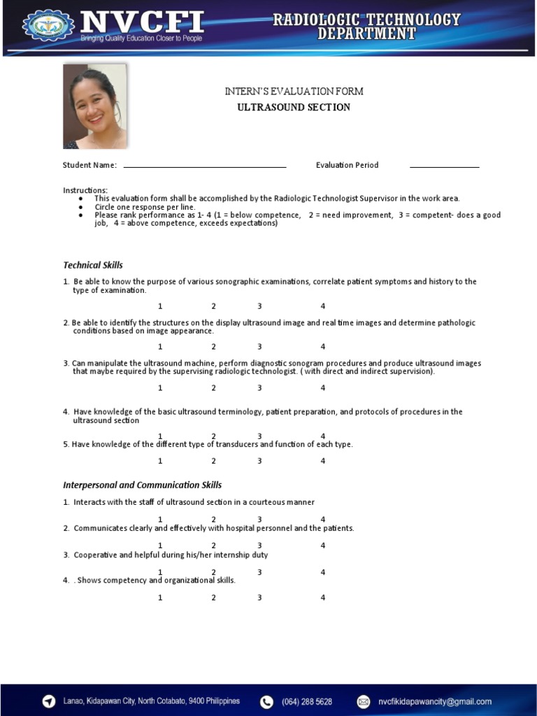 Evaluation Form | PDF | Radiography | Radiology