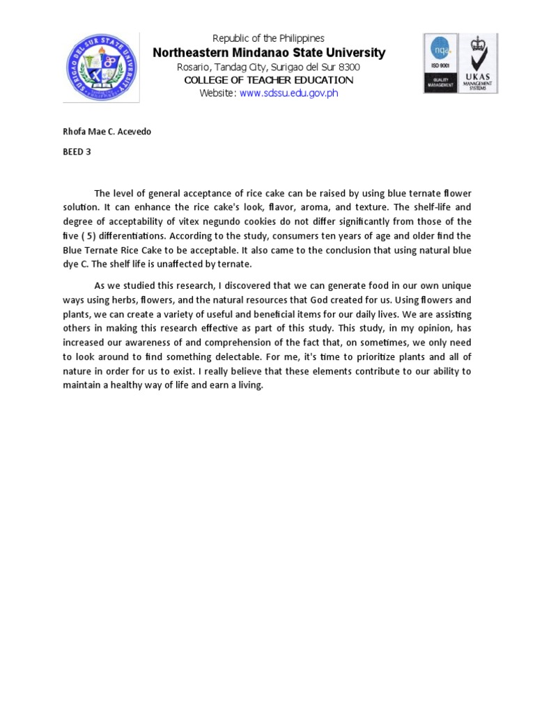 Blue Ternate Rice Cake Appeal | PDF | Wellness