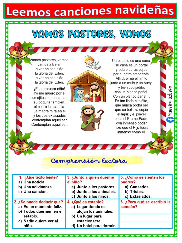 Leemos Canciones Navideñas Comprension | PDF