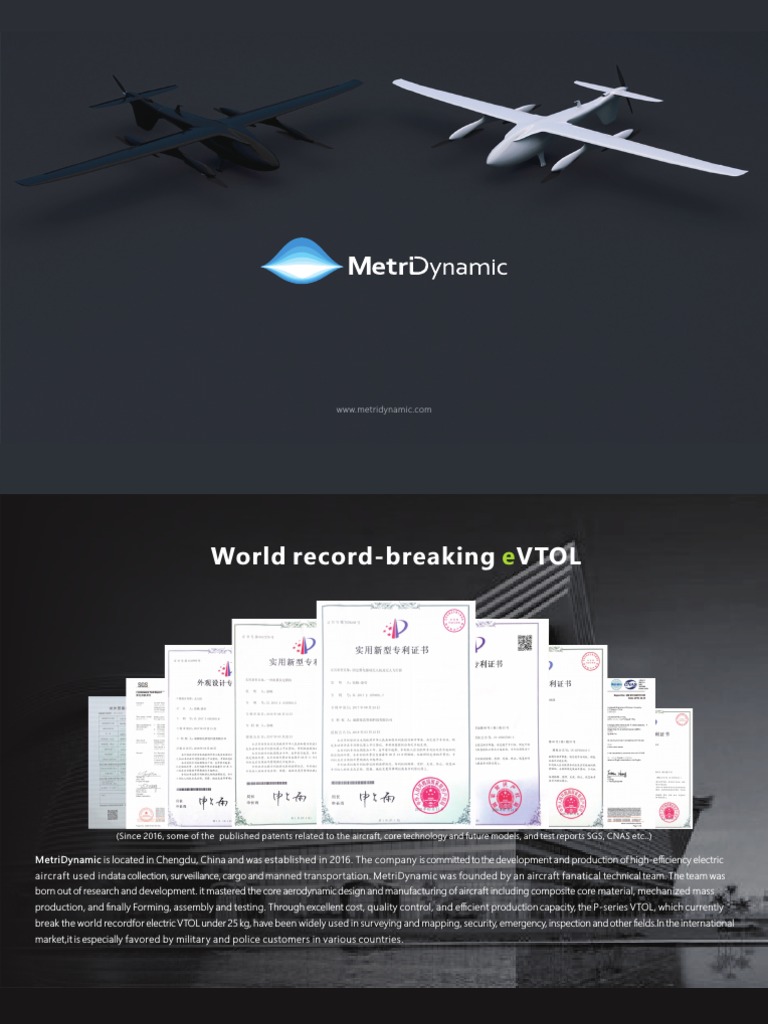 MetriDynamic: Developing Highly Efficient Electric VTOL Aircraft for ...