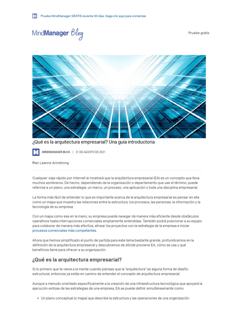 ¿Qué Es La Arquitectura Empresarial - Su Guía Introductoria - MindManager Blog | PDF ...