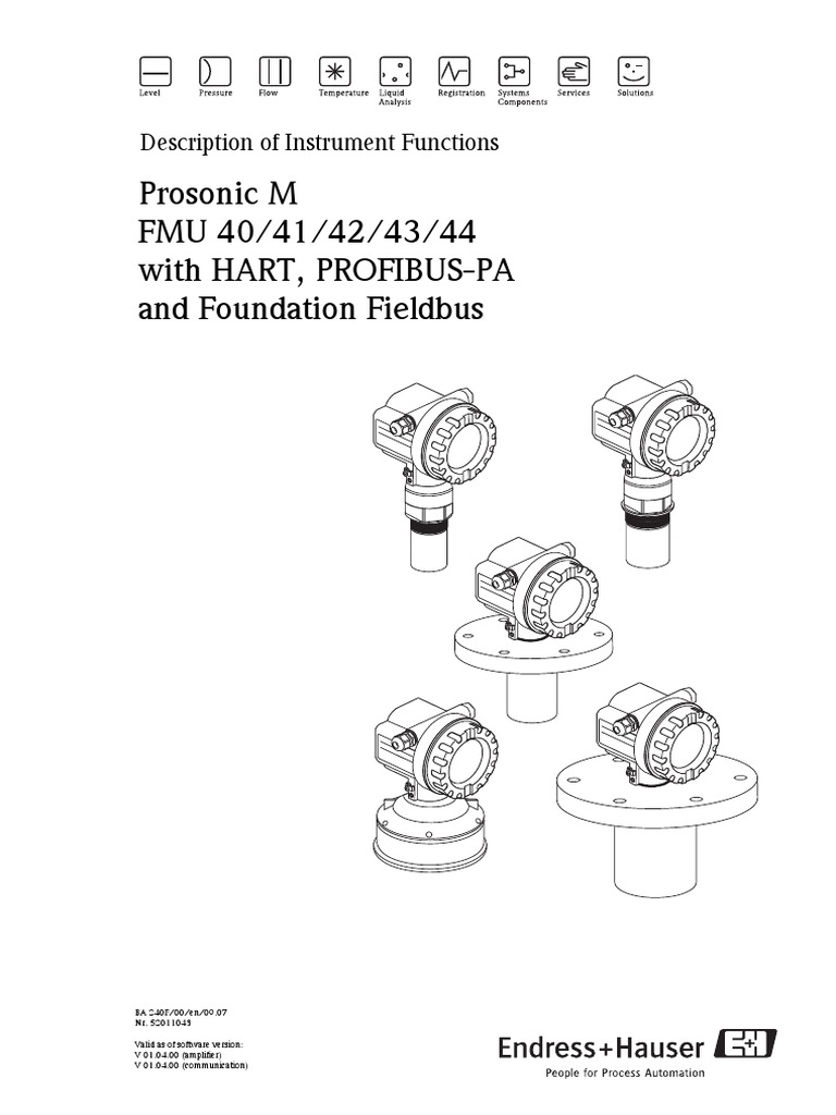 Endress Prosonic FMU40 HART | PDF | Function (Mathematics)