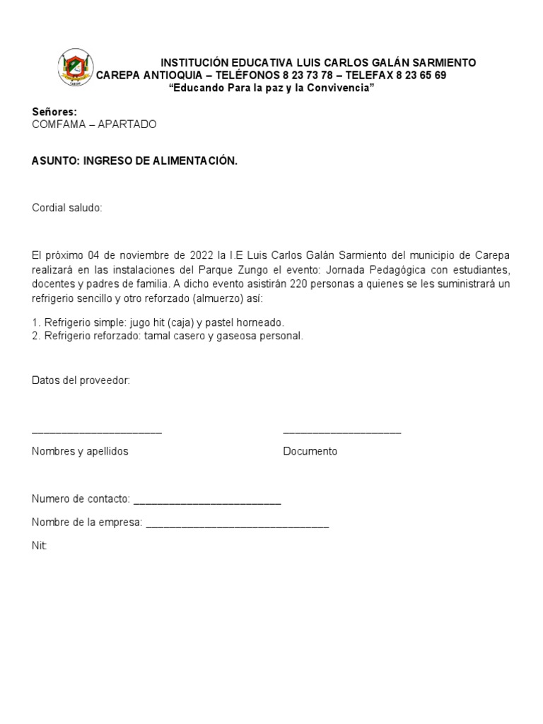 Solicitud Acceso Al Parque Comfama | PDF | Colombia