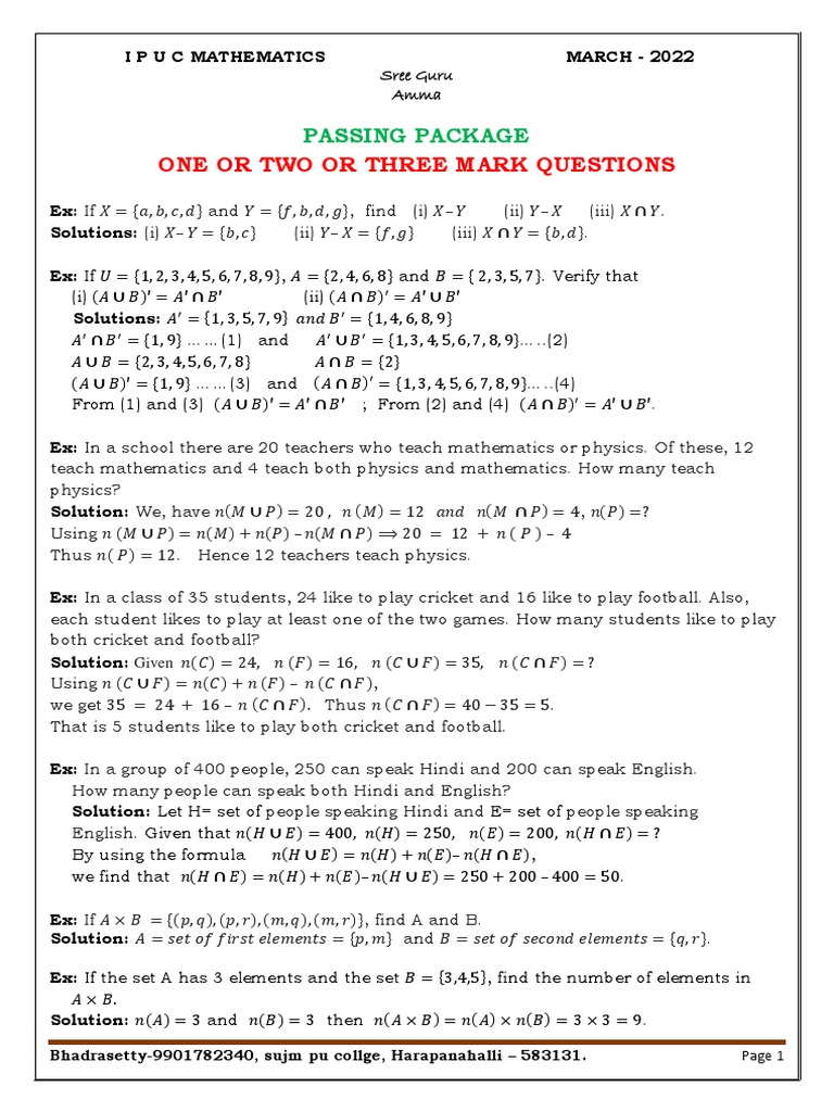 I Puc Passing Package | Download Free PDF | Function (Mathematics) | Circle