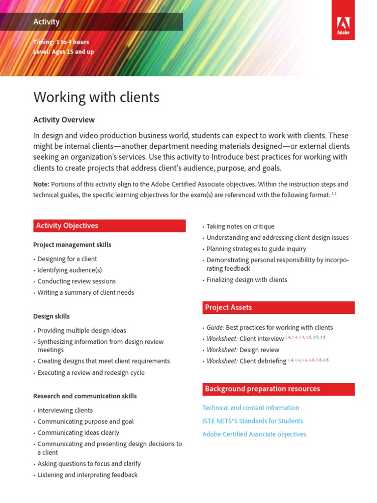 Activity Working With Clients | PDF | Communication | Critical Thinking