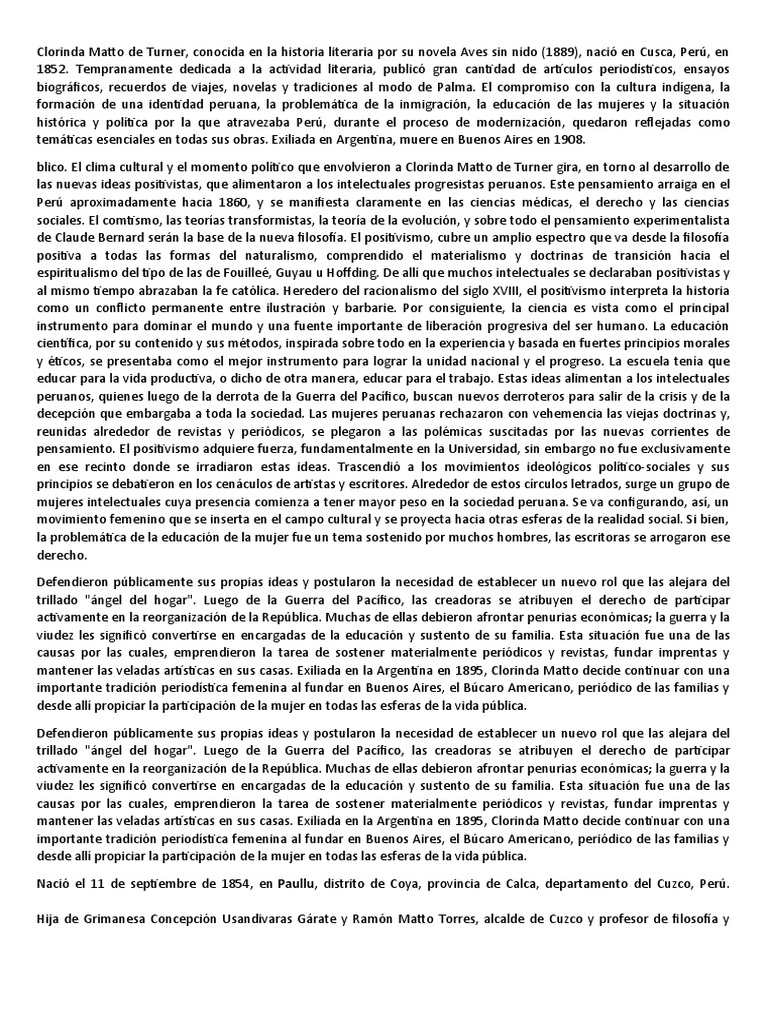 Clorinda Matto de Turner | PDF