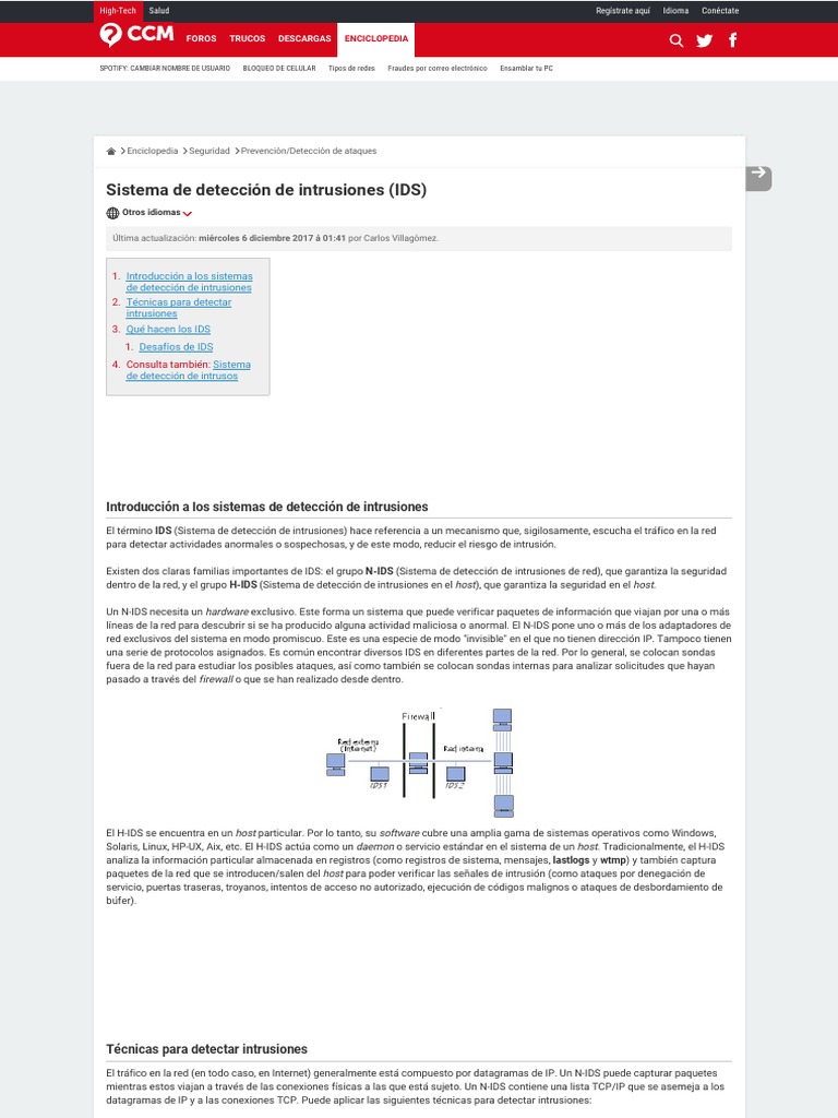 Sistema de Detección de Intrusiones (IDS) | PDF | Protocolo de Control ...
