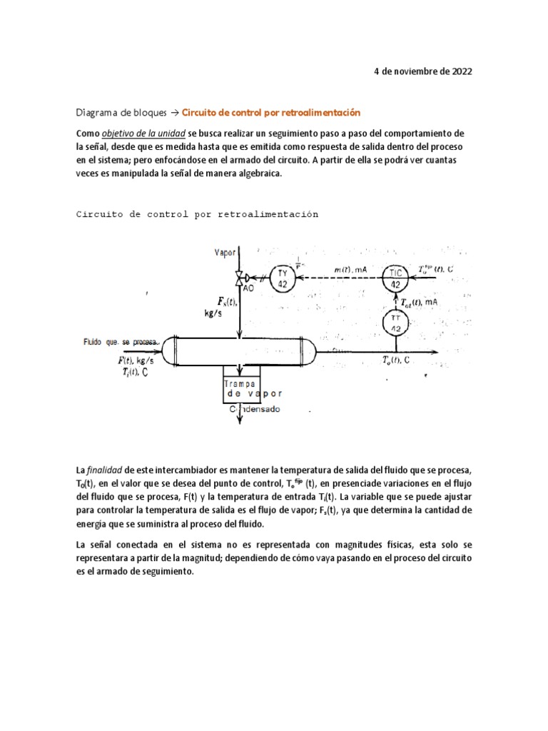 Circuito de Control por Retroalimentación | PDF | Medición | Sensor