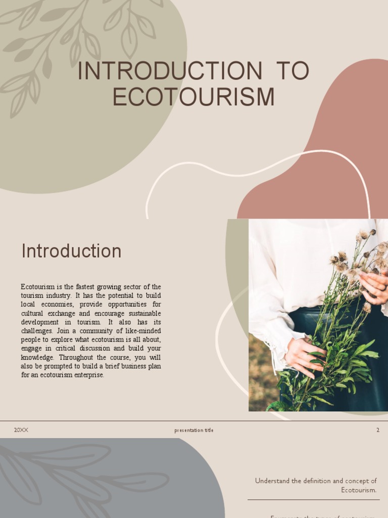 Ecotourism Intro | PDF | Tourism | Sustainability