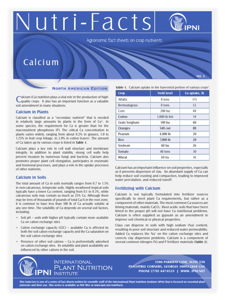 Calcium - NutriFacts | PDF | Soil | Plant Nutrition