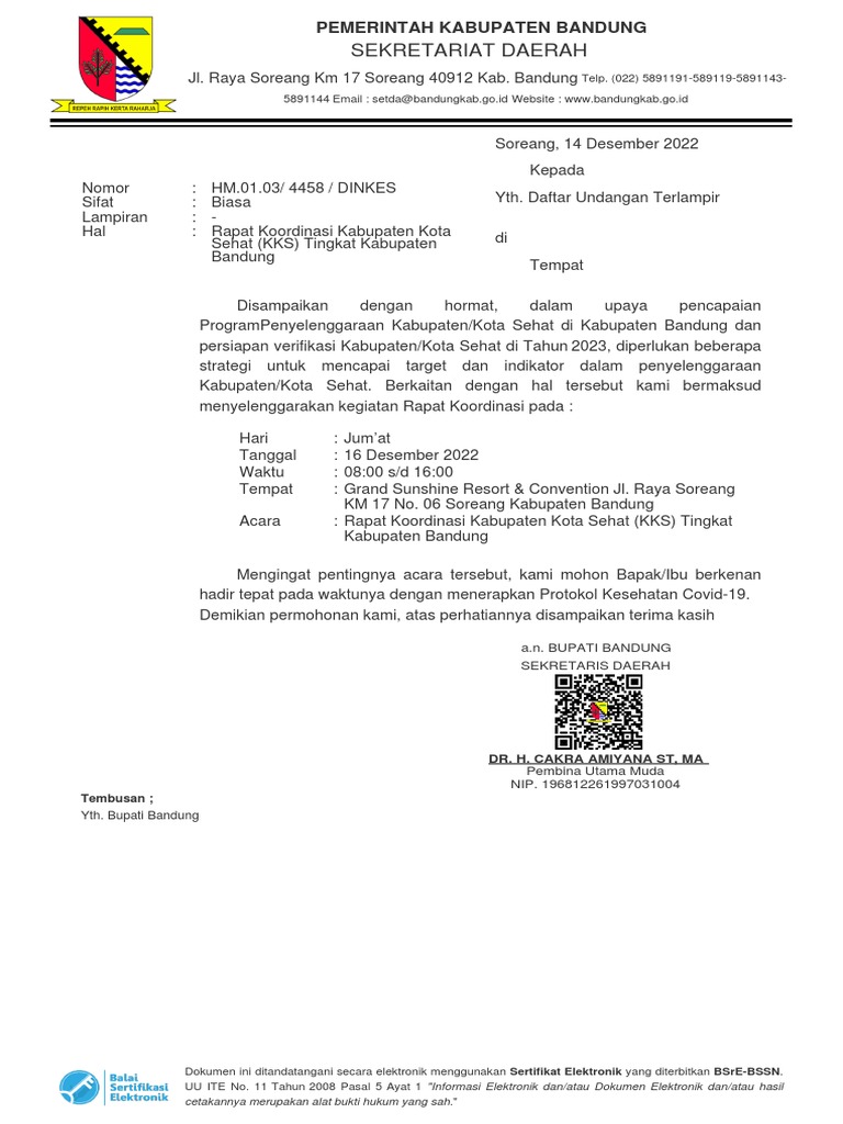 Undangan Rakor KKS | PDF