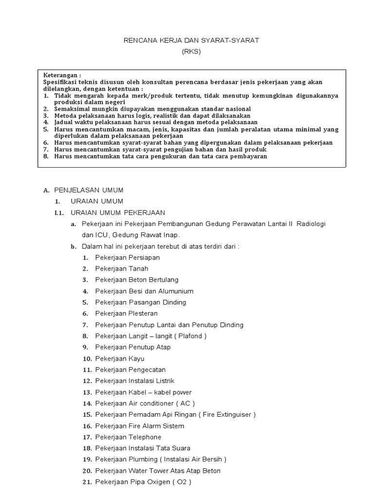 Spek Teknis RSUD MUNTILAN | PDF