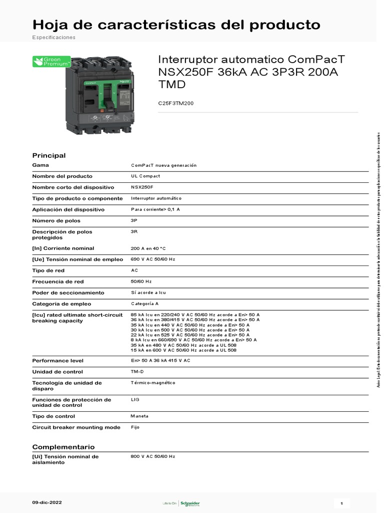 Nueva Generación ComPacT NSX - C25F3TM200 | PDF | Cantidades fisicas ...