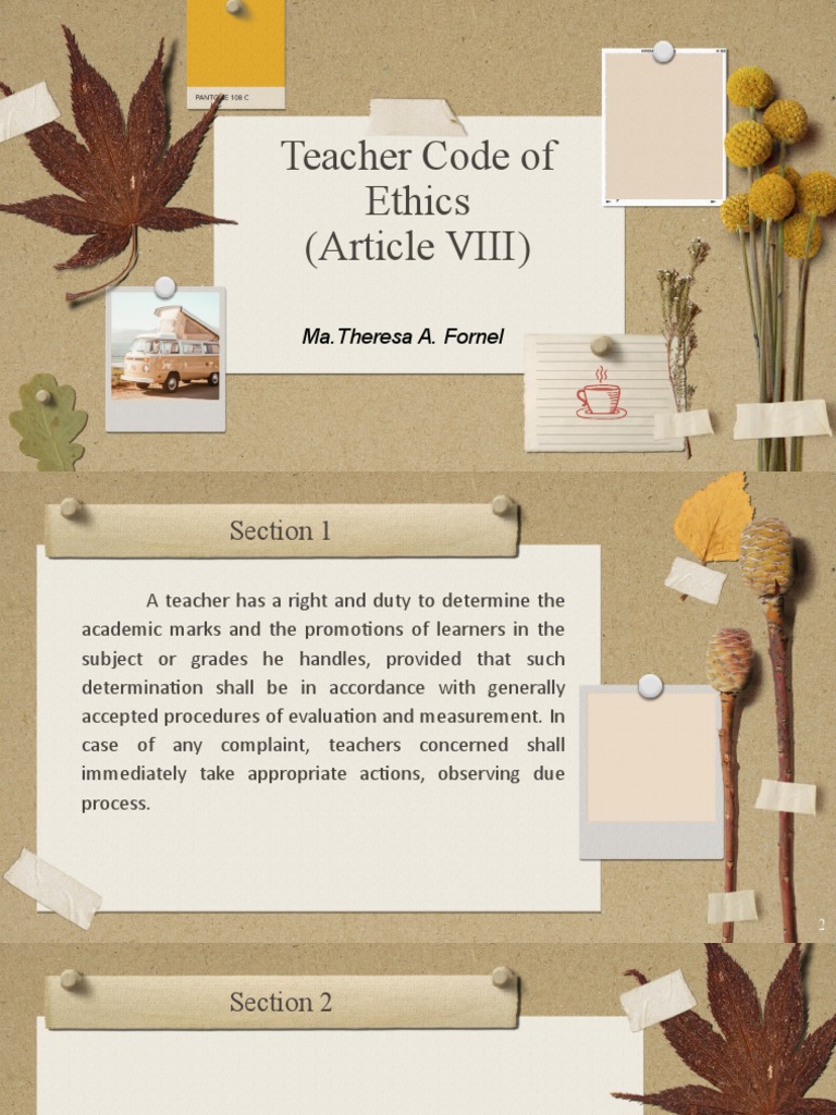 Article VIII Teacher Code of Ethics | PDF