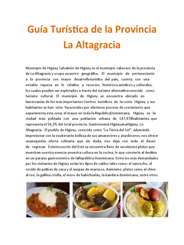 Guía Turística de La Provincia La Altagracia (Tarea de Lengua Española ...