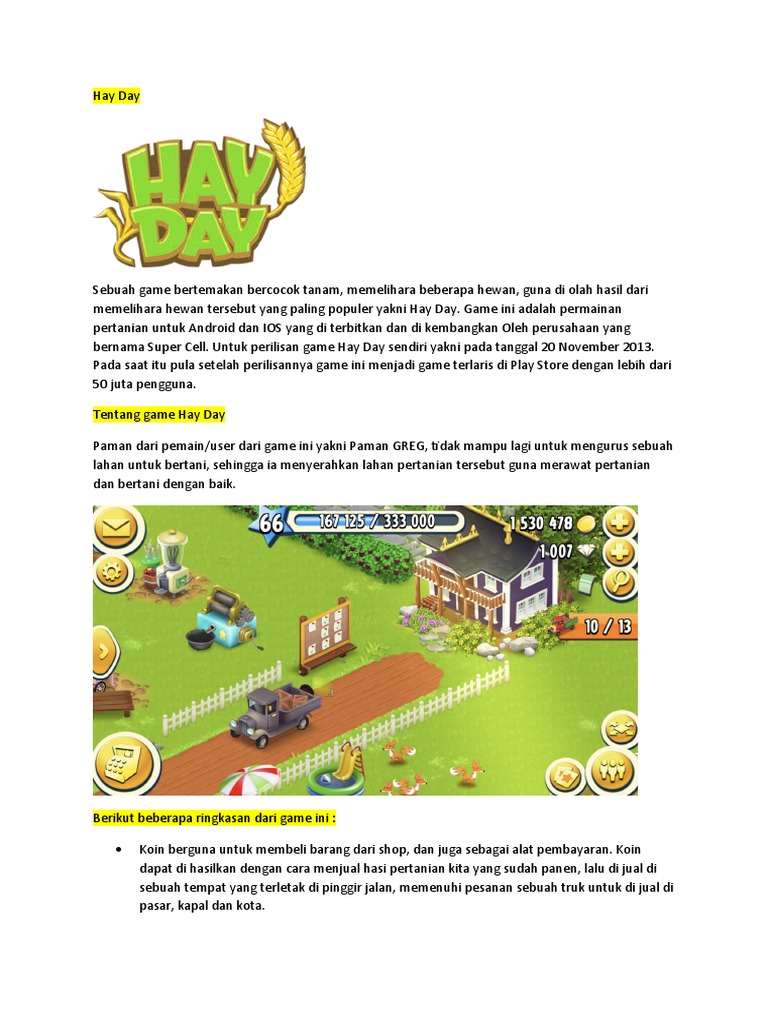 Game Pertanian Hay Day: Panduan dan Fitur | PDF
