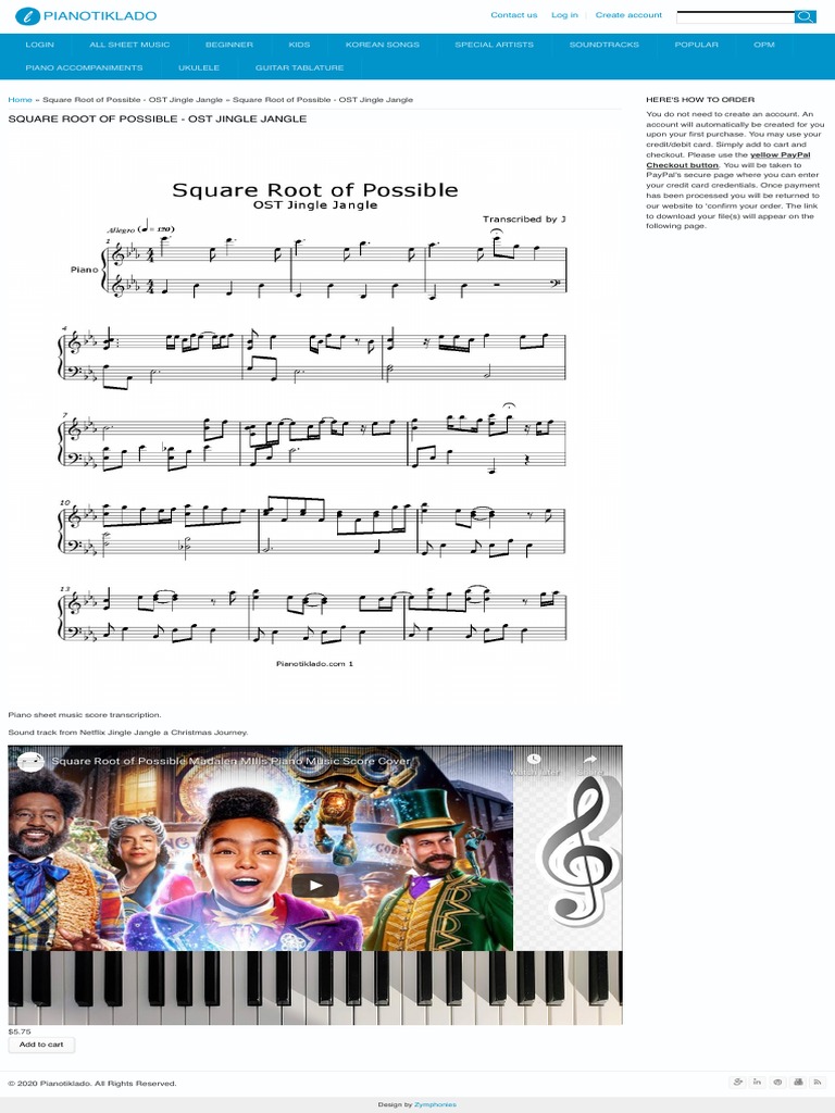Square Root of Possible - OST Jingle Jangle Pianotiklado | PDF ...