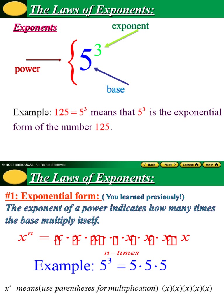 Properties of Exponents | PDF | Exponentiation | Arithmetic