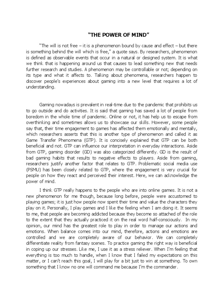 The Power of Mind | PDF | Mind | Emotions