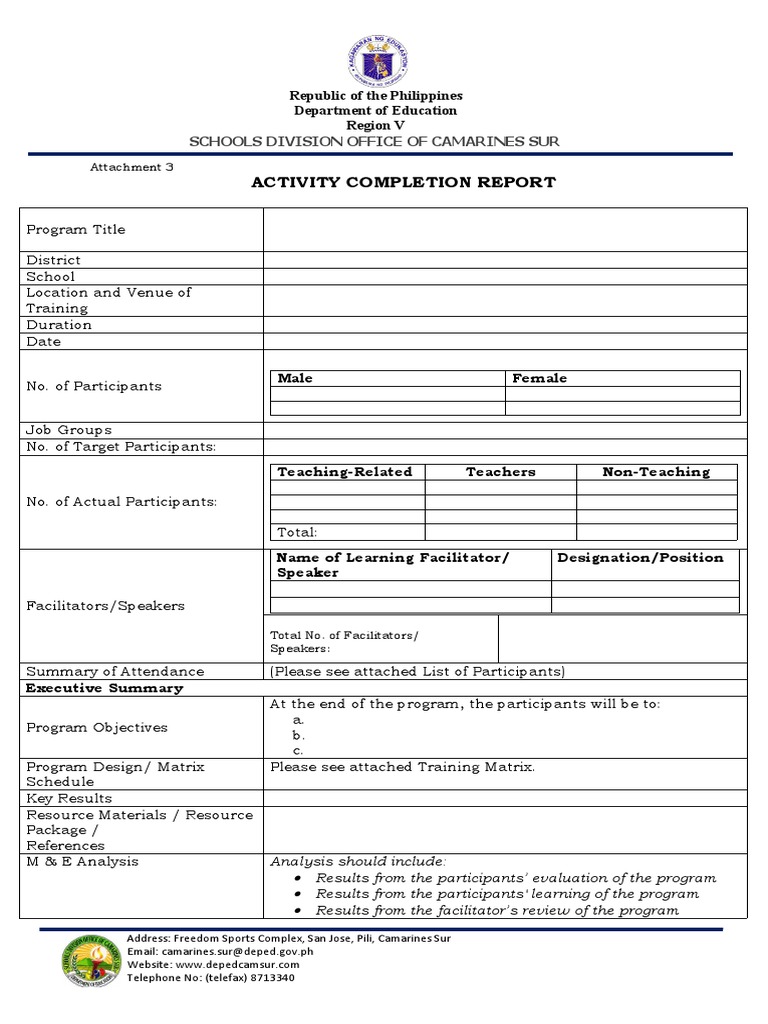 CamSur Program Completion Report | PDF
