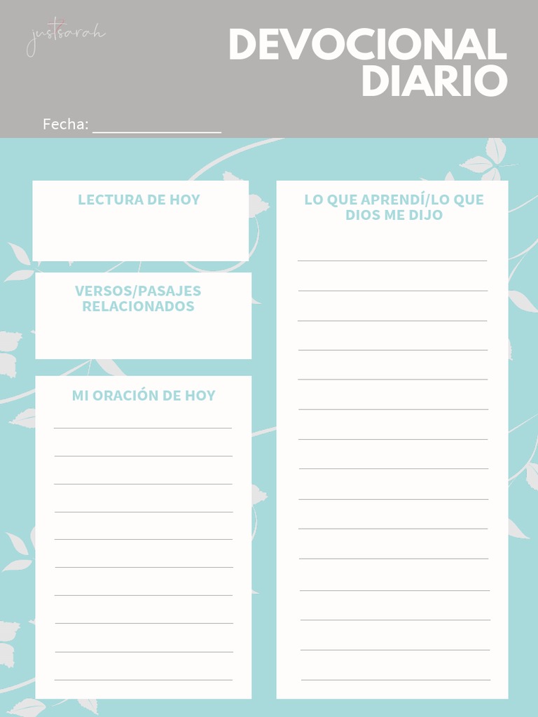 Plantilla para Devocional Diario | PDF