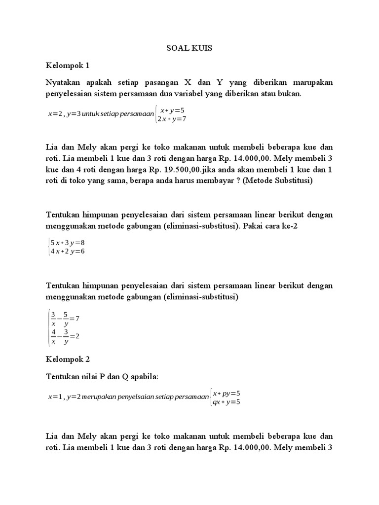 Soal Kuis | PDF