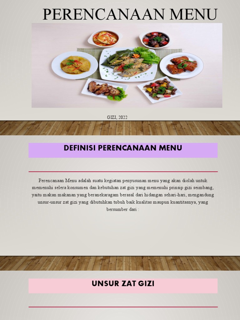 Perencanaan Menu Makanan Sehat | PDF