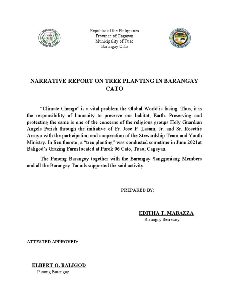 Narrative Report On Tree Planting June 2021 | PDF