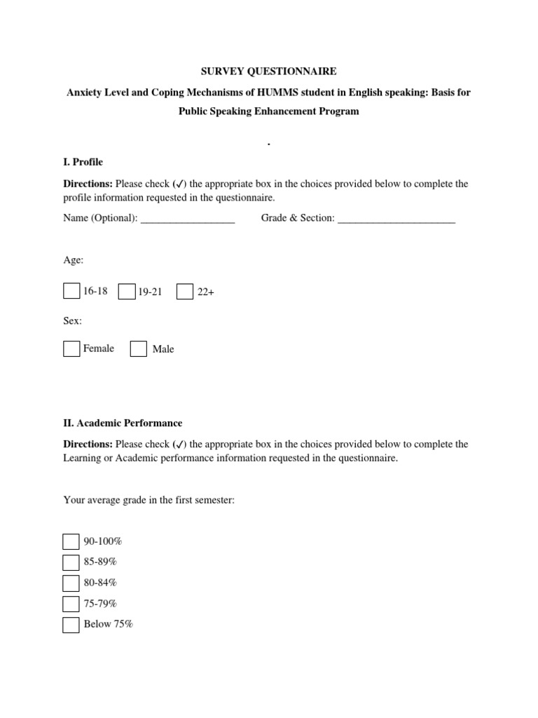 Survey-Questionnaire (Tonet) | PDF | Anxiety | Likert Scale