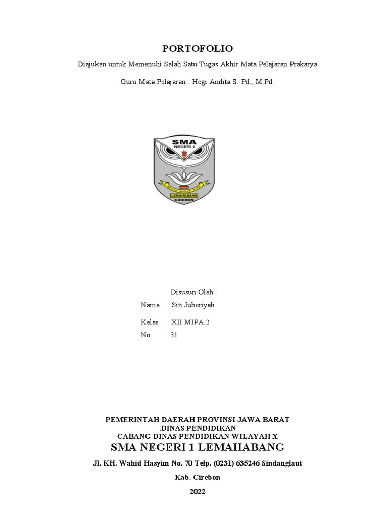Contoh Portofolio Pkwu | PDF