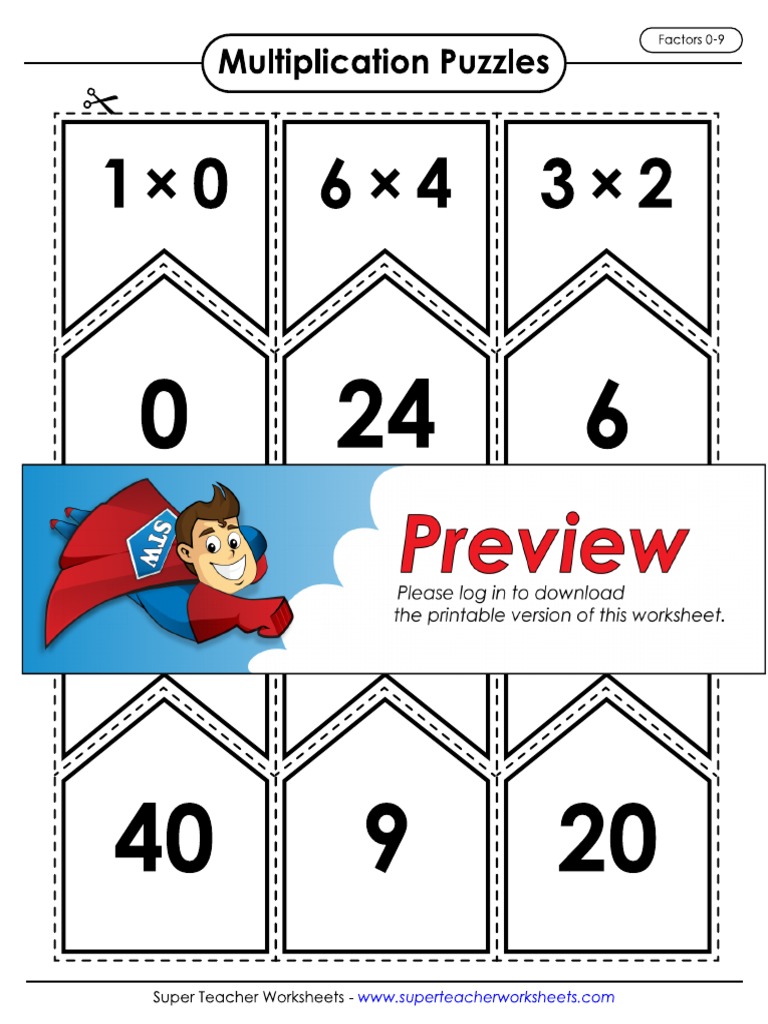 Multiplication Puzzles Factors 0 9 | PDF