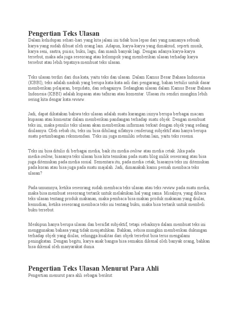 Panduan Teks Ulasan | PDF