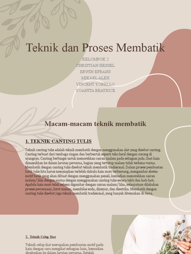 Teknik Dan Proses Membatik | PDF