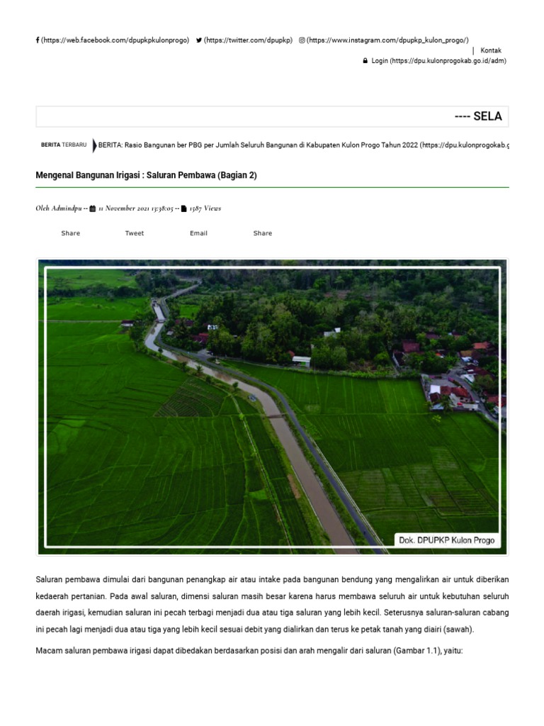 DPUPKP - Mengenal Bangunan Irigasi - Saluran Pembawa (Bagian 2) | PDF