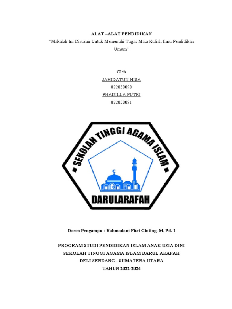 Jenis dan Fungsi Alat Pendidikan | PDF